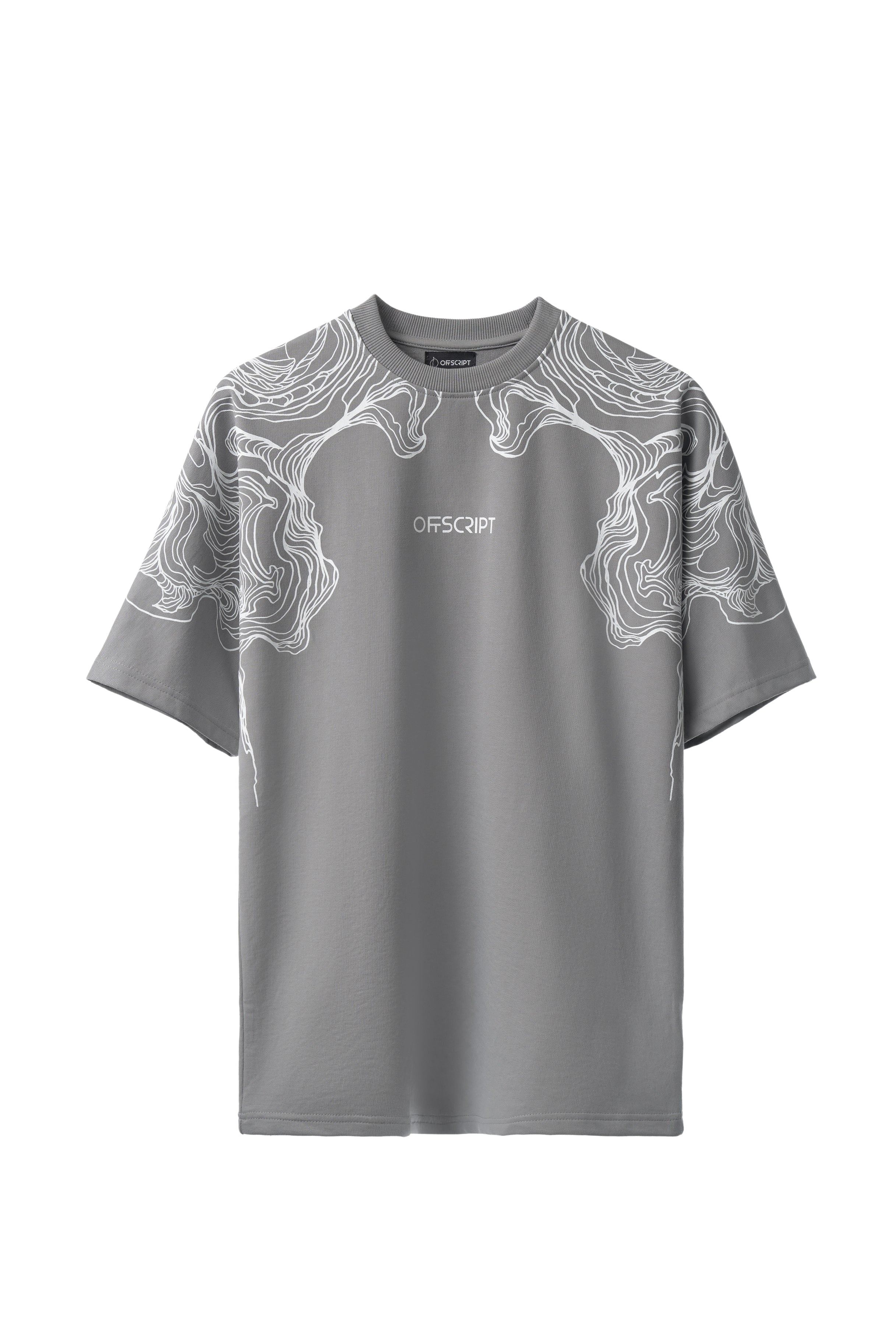 SMOKE SCREEN GREY OVERSIZED TEE – Offscript.co.in